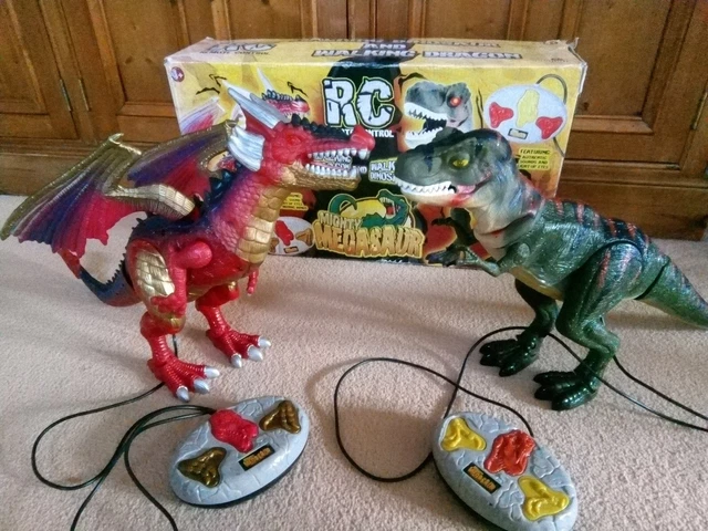 JASMAN MIGHTY MEGASAUR Dinosaur +Dragon Walking Roaring moving Remote ...