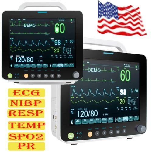 CAREJOY ICU 12 inch 6-parameter Patient Monitor ECG,NIBP,SPO2,TEMP,RESP ...