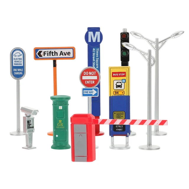 TRAFFIC BARRICADE MODEL Sign Models Street Signs Playset for Kids £8.55 ...