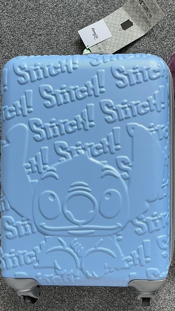 DISNEY LILO & Stitch Wheeled Suitcase Hard Shell Embossed Primark Blue ...