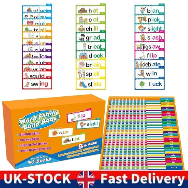 CVC WORD FLIP Chart Vowel Word Flashcards Sight Words Games for School ...