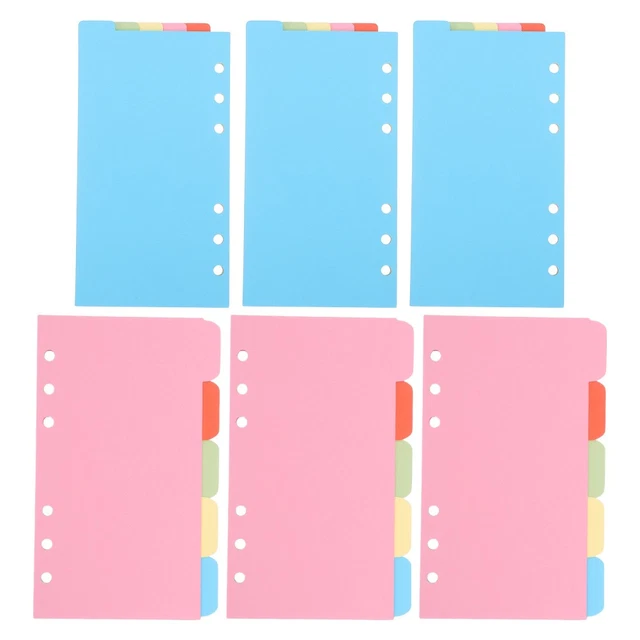 6 SET BINDER Partition File Separators with Tabs Colored Dividers $23. ...