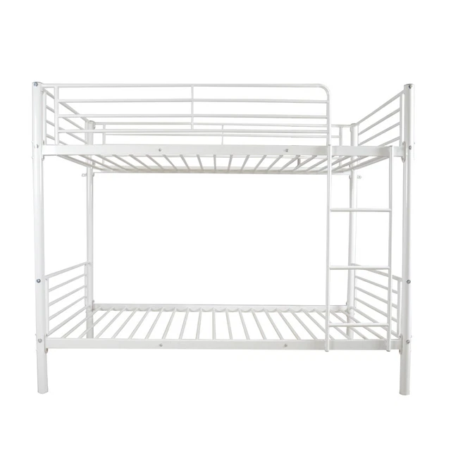 TWIN BUNK BED Heavy Duty Metal with Ladder Guard Rail Storage Space ...