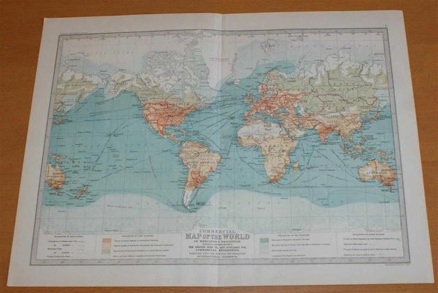 MAP: 1890 BARTHOLOMEW; Commercial Map of The World - Sheet 7 £44.00 ...