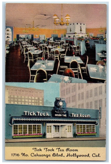 C1950'S TIC TOCK Tea Room Restaurant Entrance Dine Set Up Hollywood CA ...