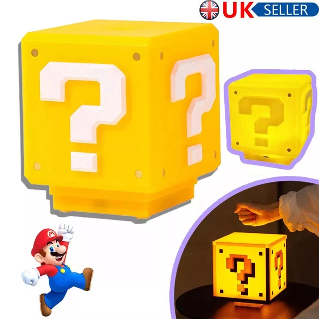 SUPER MARIO QUESTION Block LED Night Light with Sound USB Rechargeable ...