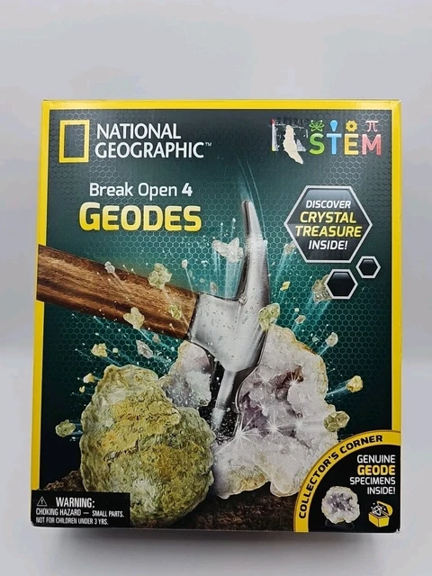 NATIONAL GEOGRAPHIC BREAK Open 4 Geodes, STEM Geode Kit $9.99 - PicClick