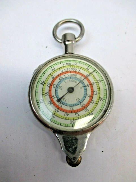 LANDKARTENLESER KARTENMESSER CENTIMETER Meter für Landkarten 50er Jahre ...