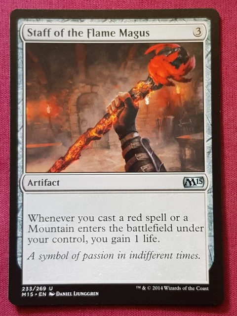 MAGIC THE GATHERING 2015 CORE SET M15 STAFF OF THE FLAME MAGUS artifact ...