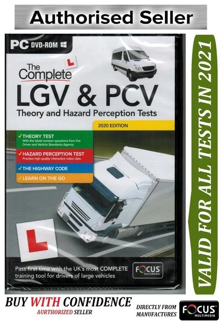 COMPLETE LGV HGV PCV theory and hazard perception Test PC DVD ROM 2021 ...