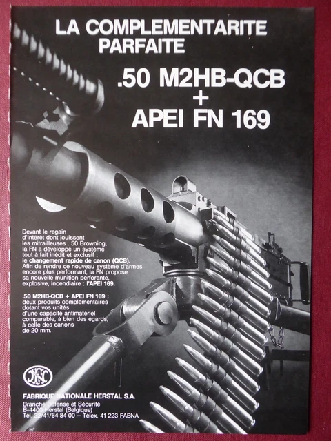 3/1986 PUB FN Herstal Mitrailleuse 50 M2Hb-Qcb Apei Fn 169 Machine Gun ...