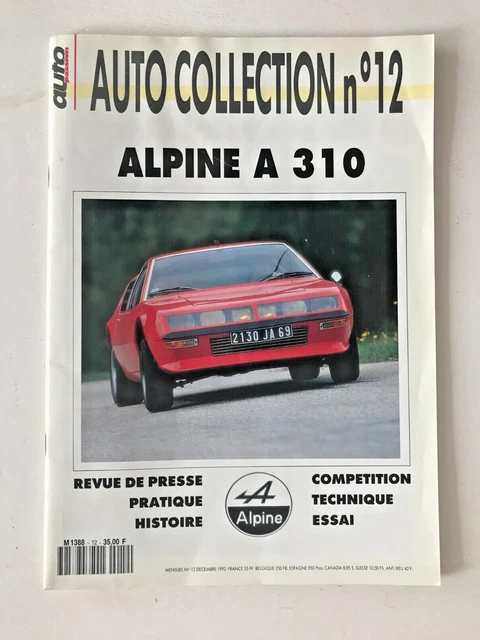 REVUE AUTO COLLECTION N°12 Alpine A 310 12/1992 TBE EUR 9,90 - PicClick FR