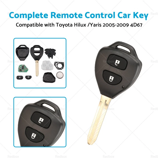 COMPLETE REMOTE CAR Key Suitable For Toyota Hilux / Yaris 2005-2009 4D ...