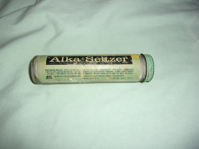 VINTAGE ALKA-SELTZER BOTTLE/FULL 25 Tablets Old Store Stock $10.00 ...