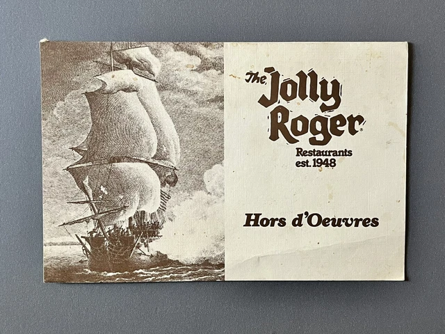 VINTAGE MENU THE Jolly Roger Restaurant Menu 1980’s Long Beach CA. £33. ...