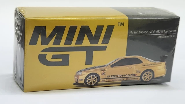 1:64 MINI GT Nissan Skyline GT-R R34 Top Secret Gold 676 Japan Exclusive Diecast EUR 39,02 ...