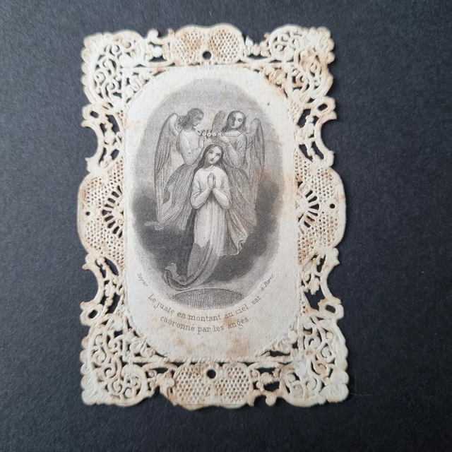 CANIVET DOPTER XIXÈ Anges HOLY CARD 19thC Santino EUR 14,00 - PicClick FR