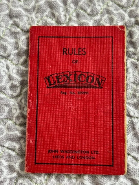 VINTAGE 1933 WADDINGTON'S "Lexicon" Card Game Boxed & Complete With ...