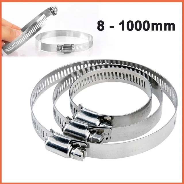 STAINLESS STEEL HOSE Clips / Clamps (Worm Drive) 304 ss Fuel Clamp 8mm ...