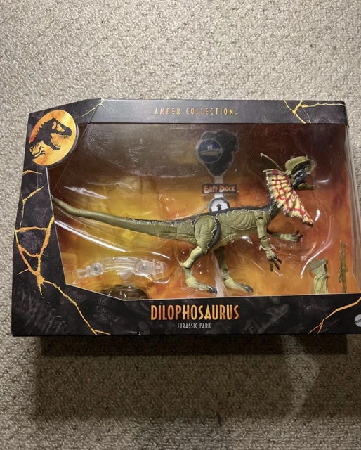 JURASSIC PARK AMBER Collection Dilophosaurus Dinosaur - Rare Set £170. ...