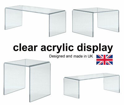 ACRYLIC DISPLAY SHELVES- Clear Acrylic Display Stands Risers Perspex ...