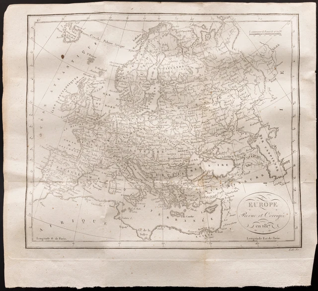 1824 - CARTE géographique ancienne de l'Europe, par G.B. Depping. Rare ...