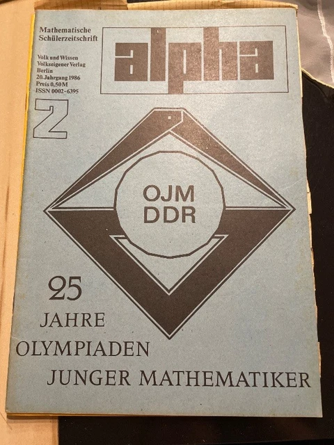 VOLK UND WISSEN Alpha Math Schülerzeitschrift DDR 25 Jahre Olympiaden ...