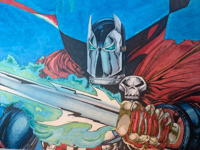 MEDIEVAL SPAWN ORIGINAL Artwork #1/1 Spawn 9 Homage to Action Figure ...