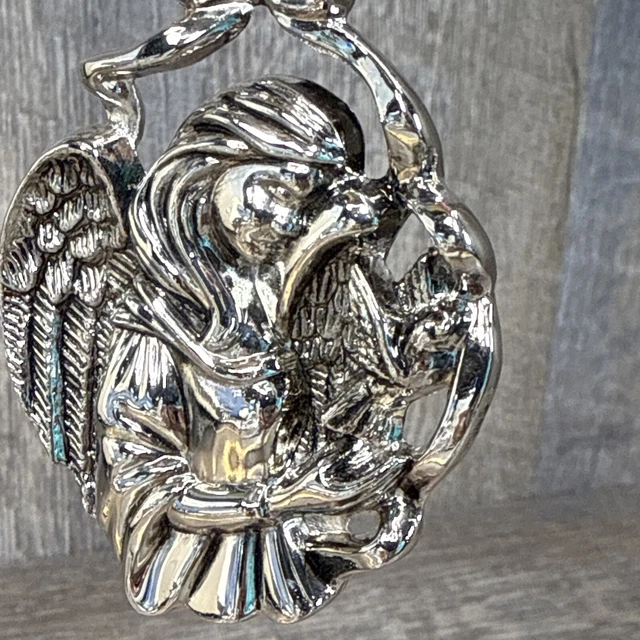 GORHAM SILVER PLATE North Pole Christmas Ornament Angel with Dove £7.11 ...