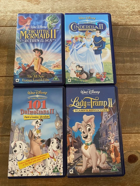 BUNDLE OF 4 Disney Blue Box VHS Videos Little Mermaid Cinderella Lady ...