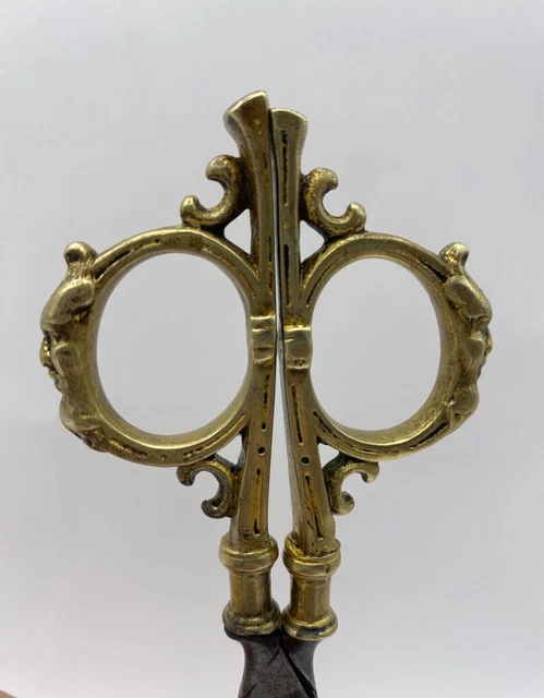 ANTIQUE RARE EARLY 19th Century German Embroidery Scissors Brass/Steel ...