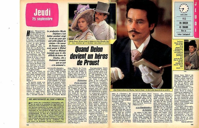 COUPURE DE PRESSE Clipping 1986 Alain Delon un Amour de Swann (2 pages) EUR 5,00 - PicClick DE