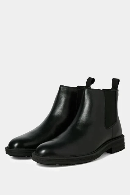 JACK & JONES Black Leather Chelsea Boot £52.70 - PicClick UK