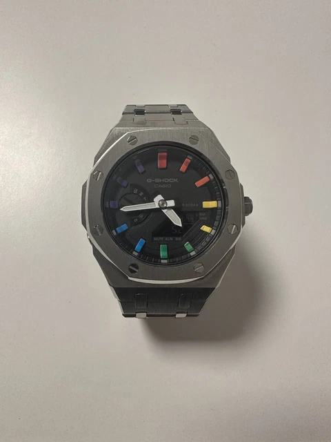 CASIO G-SHOCK, GA-2100 Watch Casioak Mod Stainless Steel “Rainbow AP” £ ...