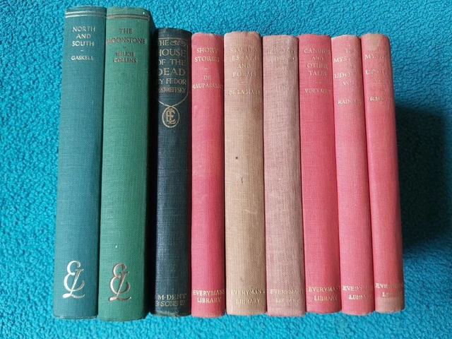 EVERYMAN'S LIBRARY JOB lot of 9 books, JM Dent, Gaskell/Collins/De La ...