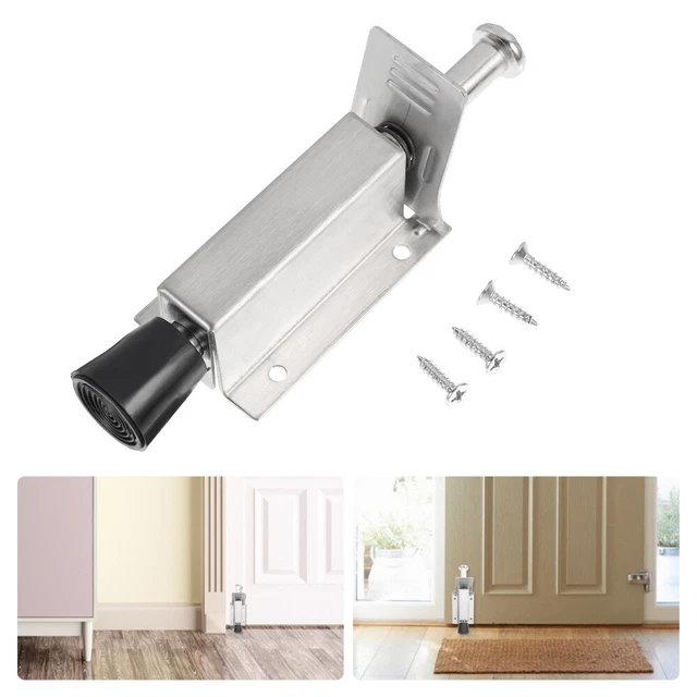 RETRACTABLE DOOR STOP Safety Steel Door Stopper Non- Punch Door ...