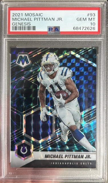 2021 MOSAIC MICHAEL Pittman Jr Genesis Prizm Case Hit #93 Colts PSA 10 ...