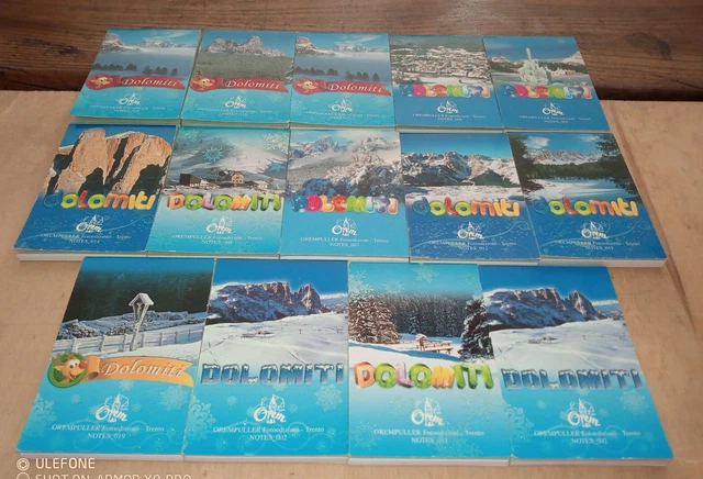 MINI BLOCK NOTES Dolomiti Souvenir Di Montagna 12 Diversi Interno Fogli ...
