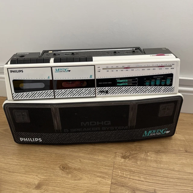 VINTAGE PHILIPS MOVING Sound D8304 Retro Radio Cassette Player Boombox ...