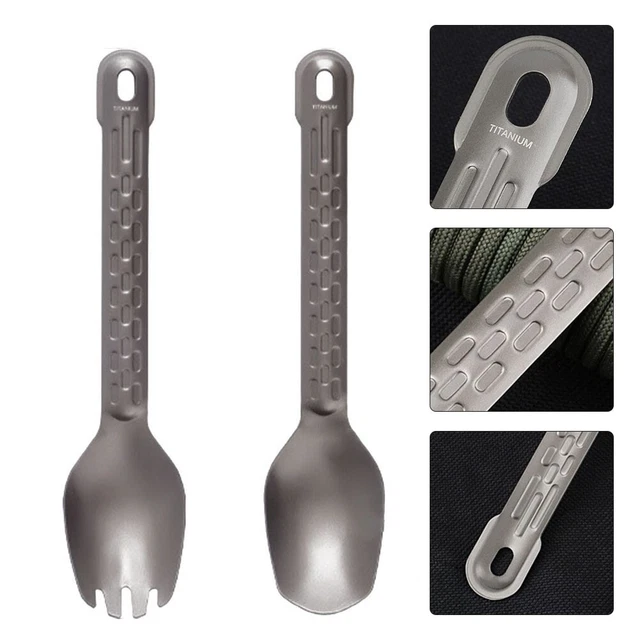 TITANIUM CAMPING SPOON and Fork Combo Ideal for Backpacking and Travel ...