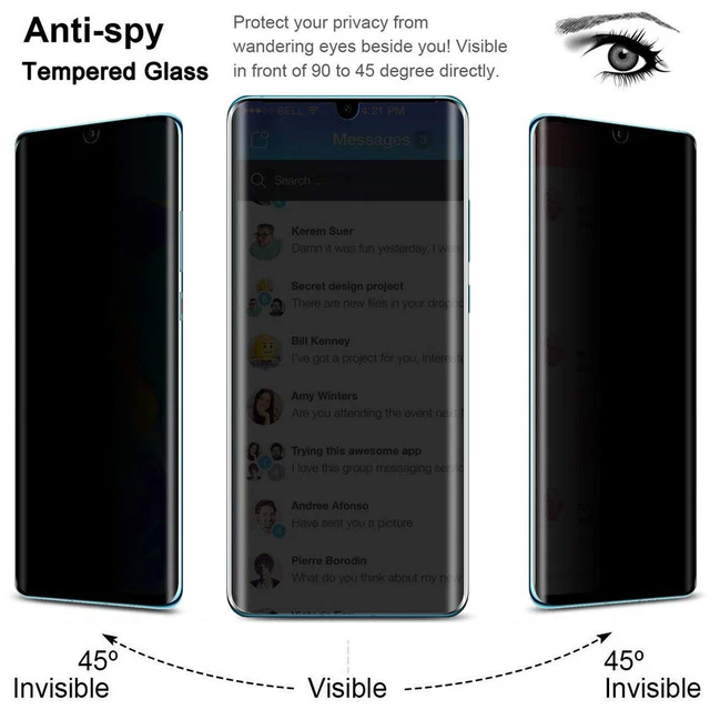 FOR HUAWEI MATE 60 50 40 P60 P50 P40 Pro Tempered Glass Privacy Screen ...