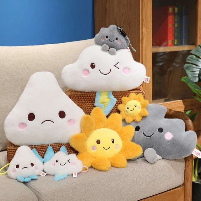 WEATHER FORECAST PLUSH Toy Cloud Thunder Rain Sunny Day Decor Gift For ...