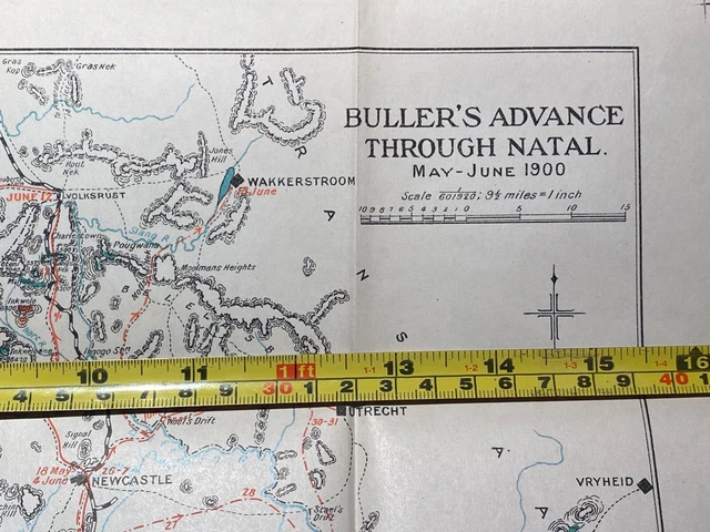 ORIGINAL BOER WAR/BRITISH Army/ Planning Map. BULLER'S ADVANCE THROUGH ...