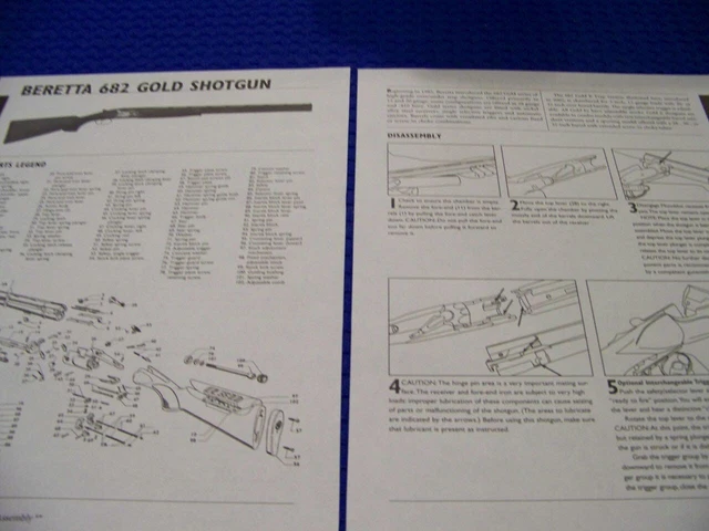 BERETTA 682 GOLD Shotgun (Series) ..Legend/Exploded View/Disassembly ...