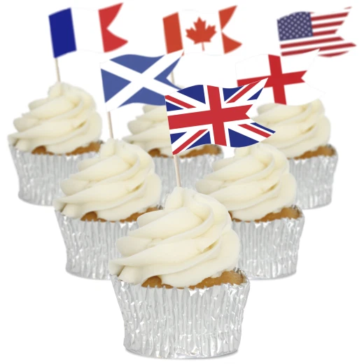 COUNTRY SANDWICH FLAG Cupcake Toppers - 12 Pack - 37 Flags To Choose ...