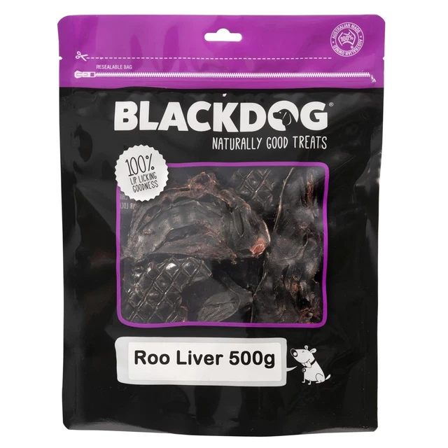 BLACKDOG 500G KANGAROO/ROO Liver Treats Low Fat Food Snacks/Chews for ...