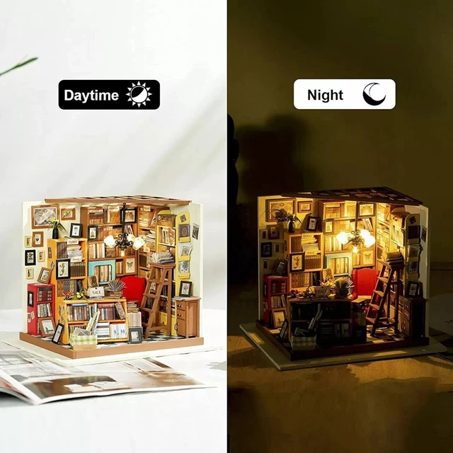 ROLIFE SAM’S STUDY Library DIY Miniature House Kit 3D Puzzle DG102 £31.39 - PicClick UK