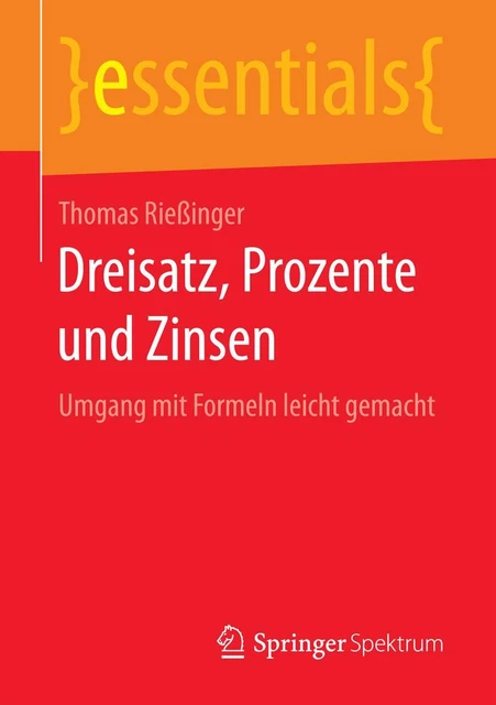 DREISATZ, PROZENTE UND Zinsen Thomas Rießinger EUR 14,99 - PicClick DE