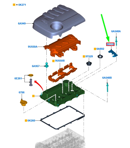 FORD RANGER T6 MK1 Camshaft Cover Bracket 2117602 BB3Q-9C244-AB NEW ...