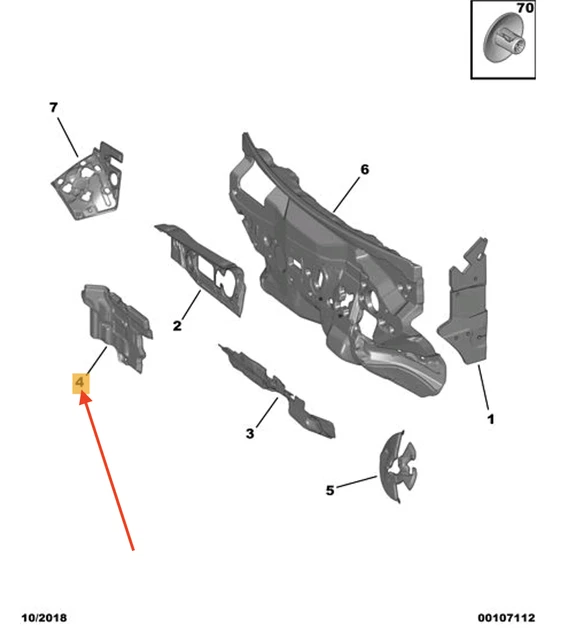 PEUGEOT 3008 FRONT Bulkhead Soundproofing 9828671280 New Genuine £73.16 ...